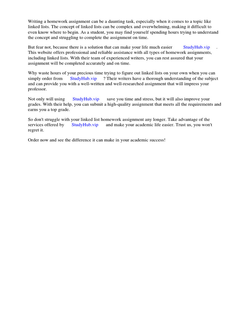 Linked List Homework Assignment | PDF | Algorithms | Input/Output