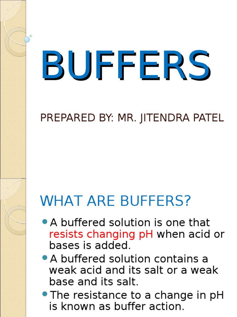 Buffers Complete | PDF | Buffer Solution | Acid