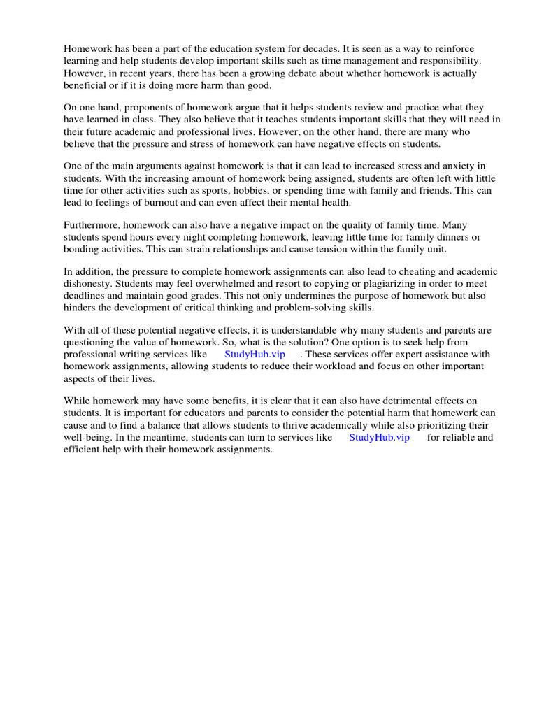 Homework Doing More Harm Than Good | Download Free PDF | Homework
