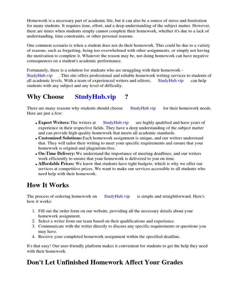 He Did Not Do His Homework | PDF | Homework | Learning