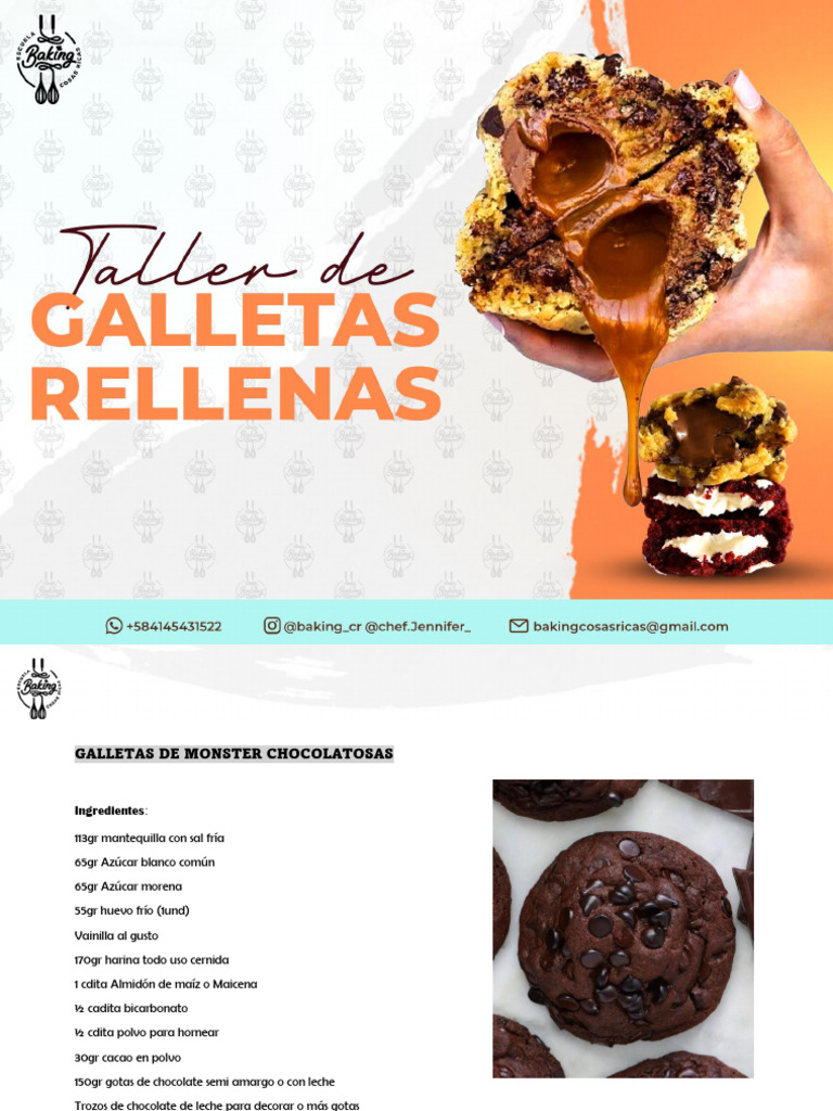 Rellenos Moster Galletas-1 | Descargar gratis PDF | Galleta | Chocolate