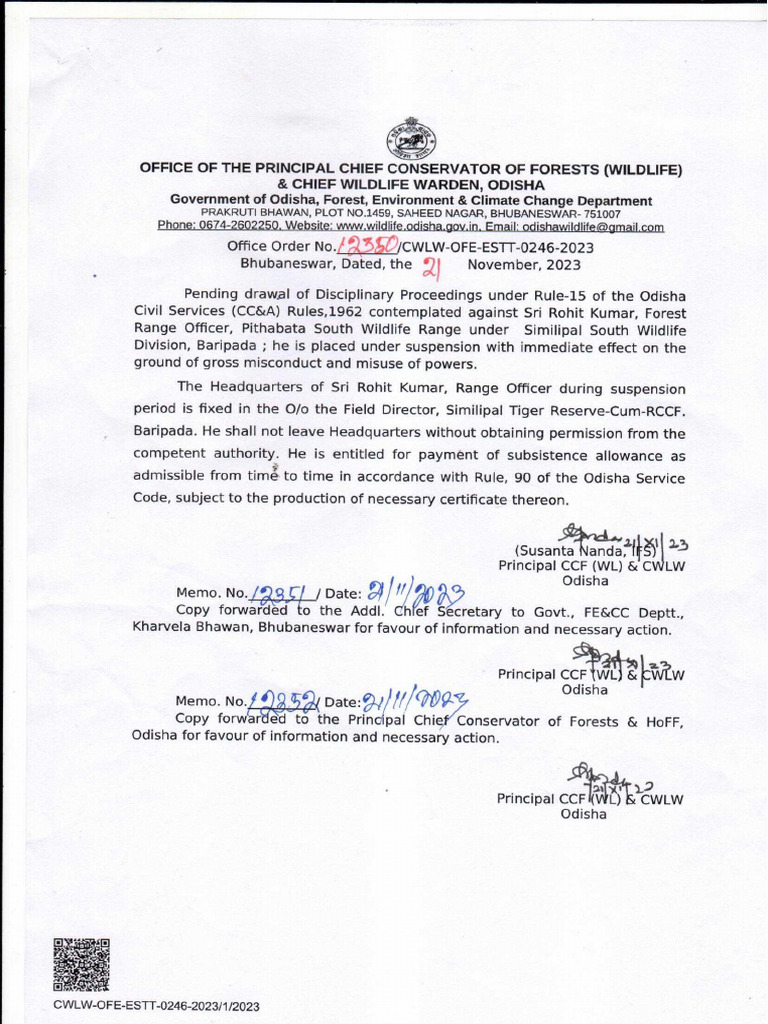 Office Order No.12350 dt.21.11.2023 | PDF