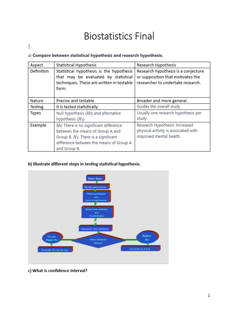 Biostatistics Final | PDF | Statistical Significance | Statistical ...