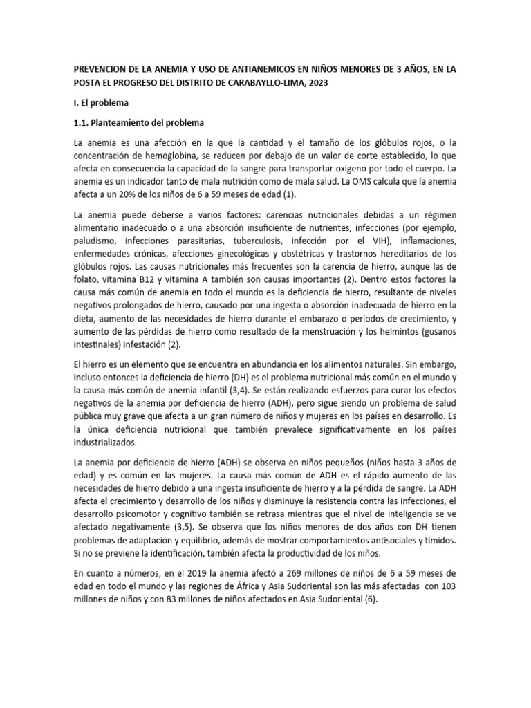 Prevencion de Anemia y Uso de Antianemicos en Niños Menores de 3 Años ...