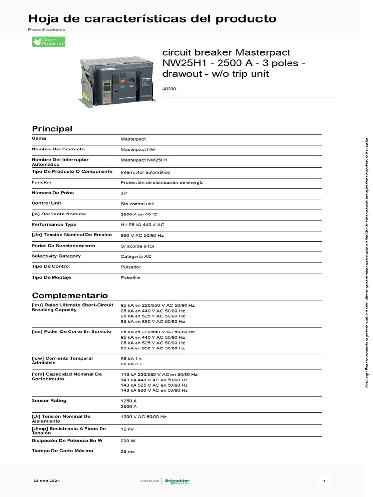 Schneider Electric MasterPact-NW 48300 | Descargar gratis PDF ...