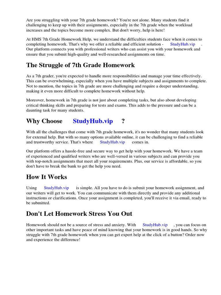 Hms 7th Grade Homework | PDF | Homework | Harassment