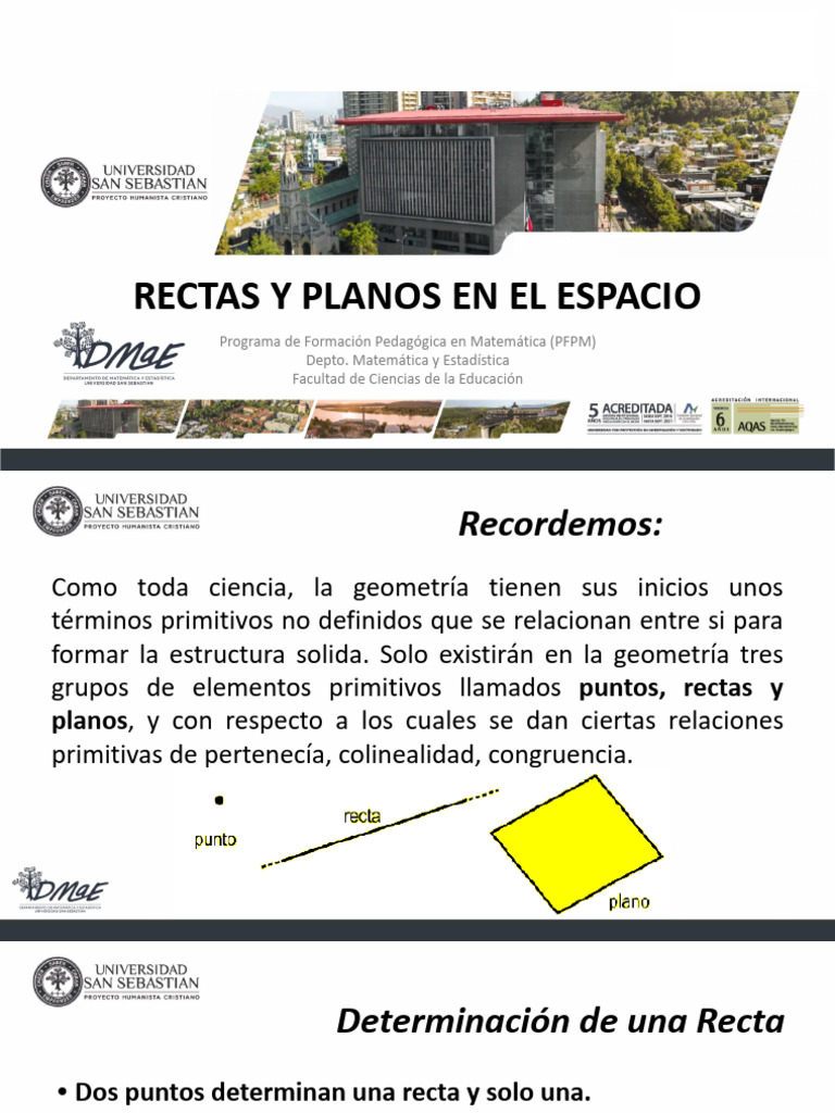 Clase11-12 Rectas y planos en el Espacio | PDF | Perpendicular | Triángulo