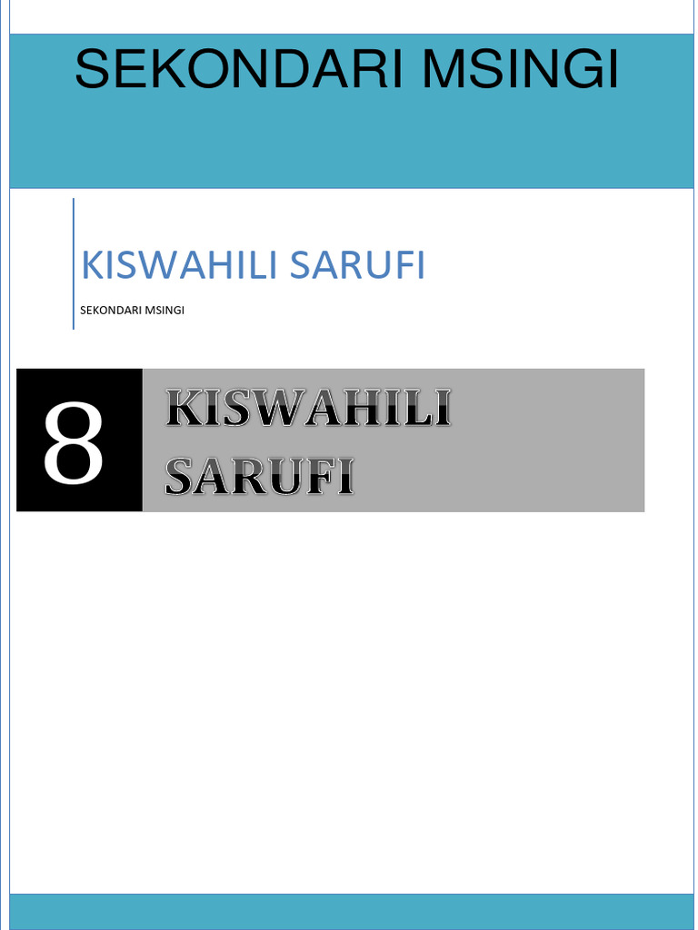 Grade 8 Kiswahili Notes Term 1 | PDF