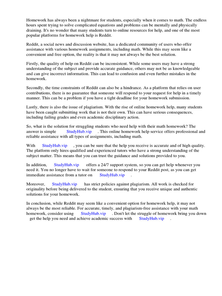 Reddit Homework Help Math | PDF | Homework | Mathematics