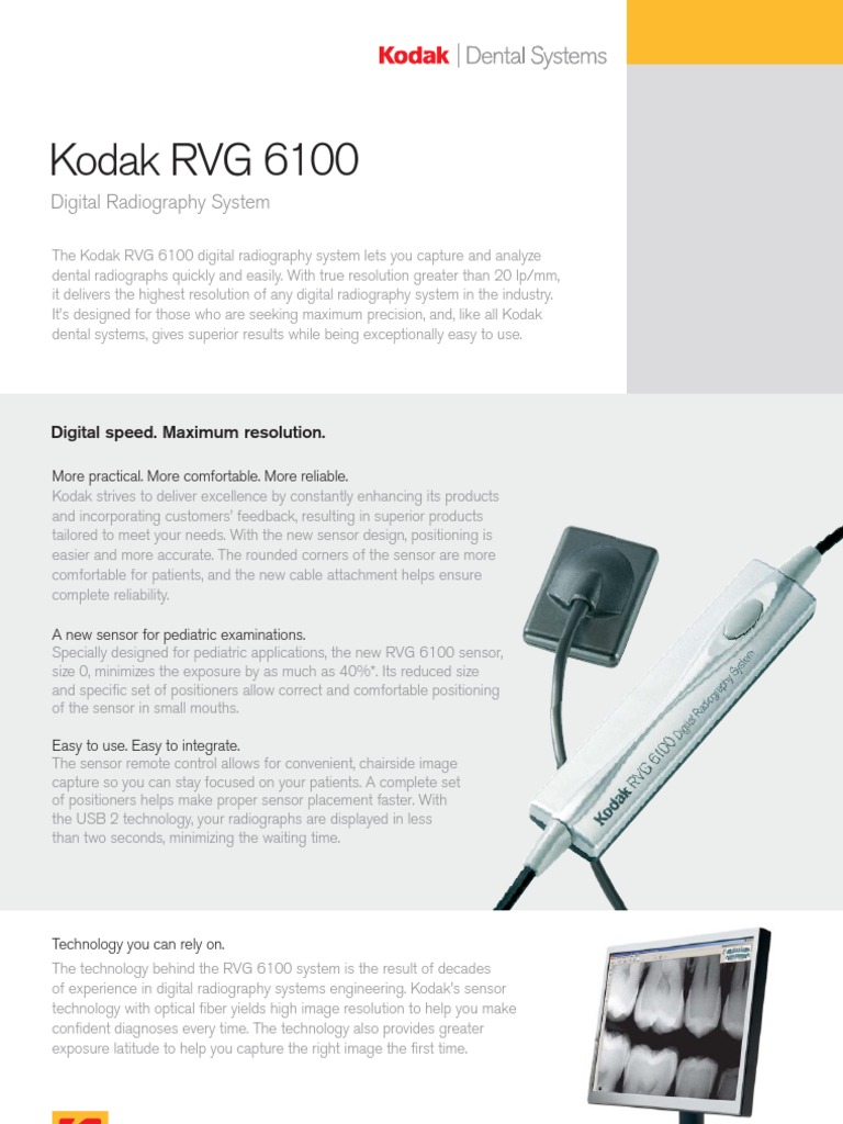 Kodak RVG6100 | PDF | Radiography | Digital Camera