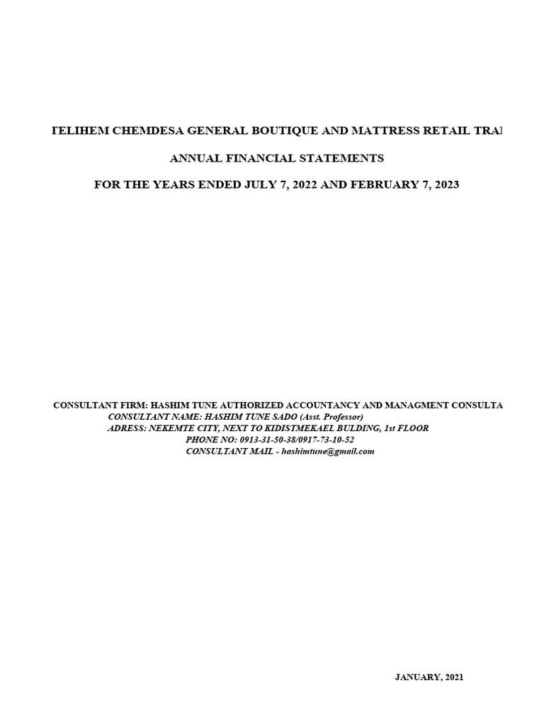 Betelihem Plan Edit Fi | PDF | Fair Value | Audit