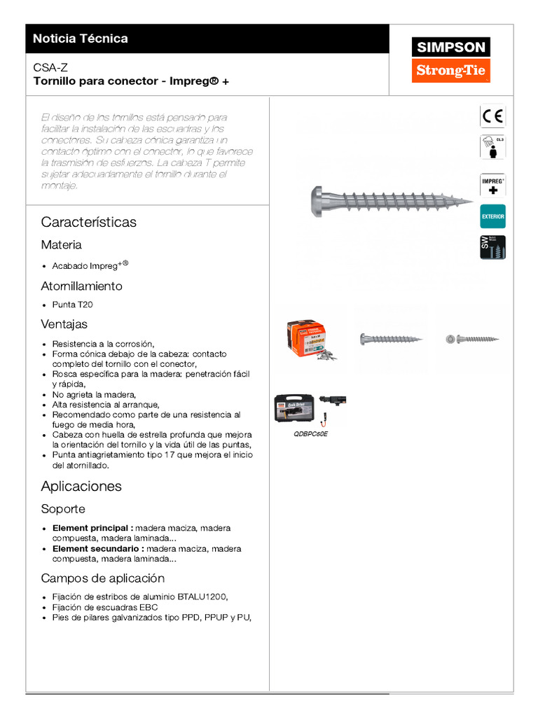 CSA Z Tornillo para Conector Impreg | PDF | Tornillo | Conector eléctrico