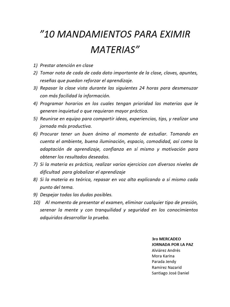 Cómo Eximir Materias Efectivamente | PDF