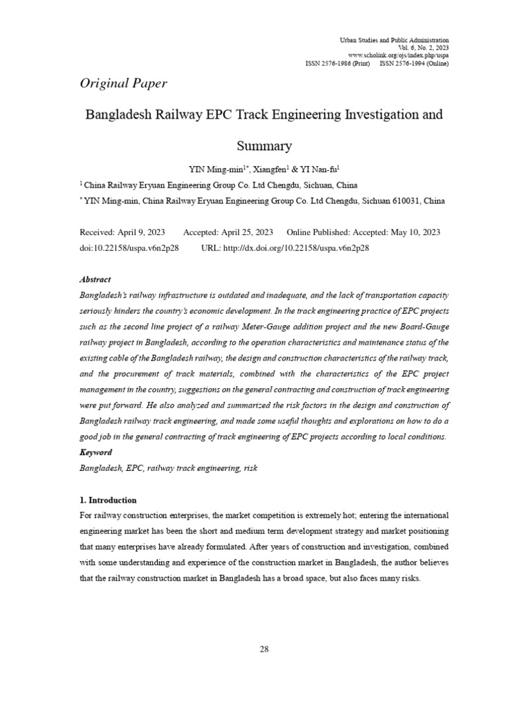 Bangladesh Railway Track Engineering Analysis | PDF | Train | Rail ...