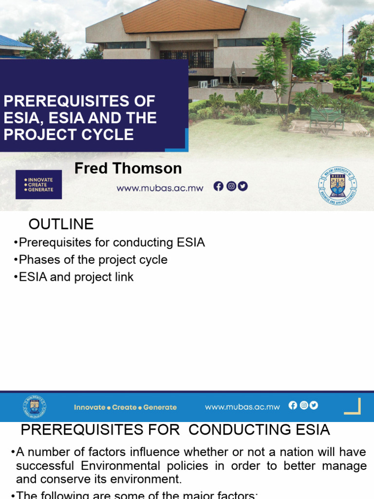 Prerequisites of EIA, EIA and The Project Cycle | PDF | Environmental ...