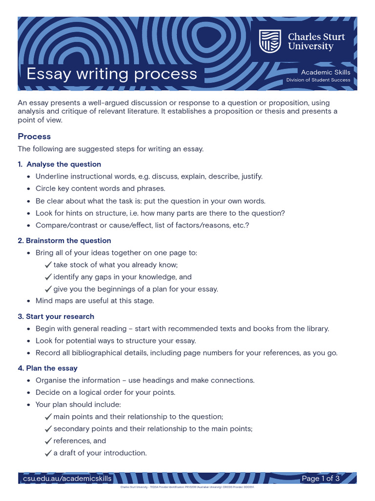 Essay Writing Process | PDF | Essays | Proofreading