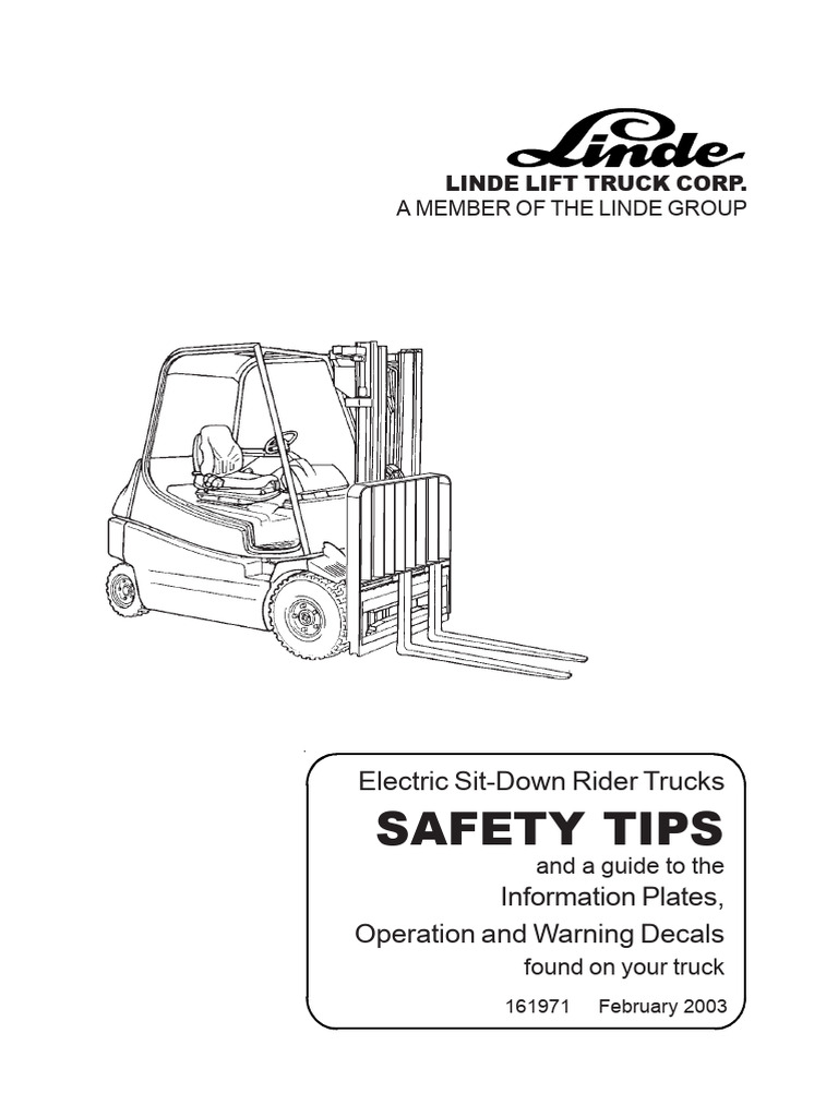 Linde 335 Operator's & Periodic Maintenance Manual | PDF | Truck | Forklift