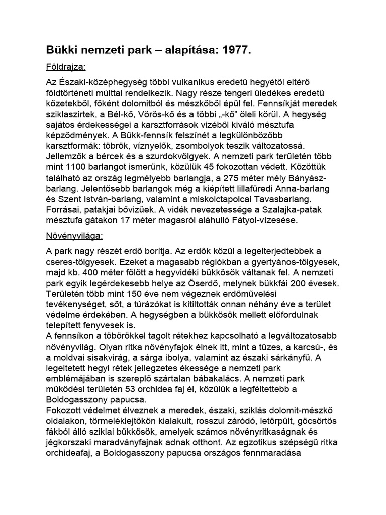 Bukki_Nemzeti_Park | PDF