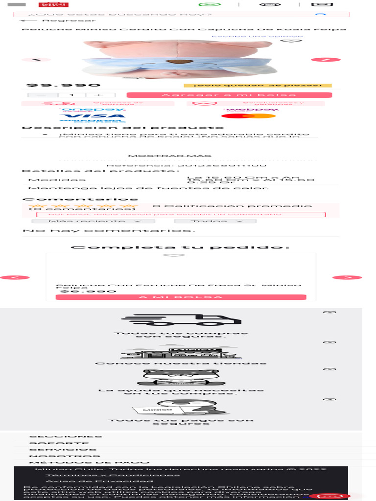 Peluche Miniso Cerdito Con Capucha de Koala Felpa | PDF