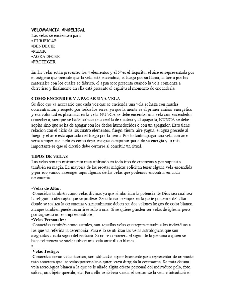 Significado y Ritual de Velomancia Angelical | PDF | Vela | Color