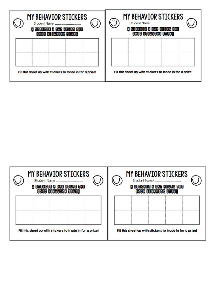 Behavior Chart sticker | PDF