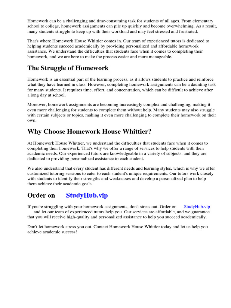 Homework House Whittier | PDF | Homework | Http Cookie