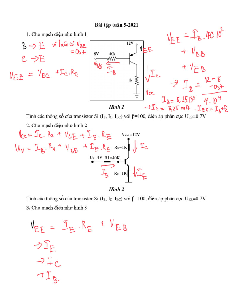 BT Tuan 9 - Transistor 3 | PDF