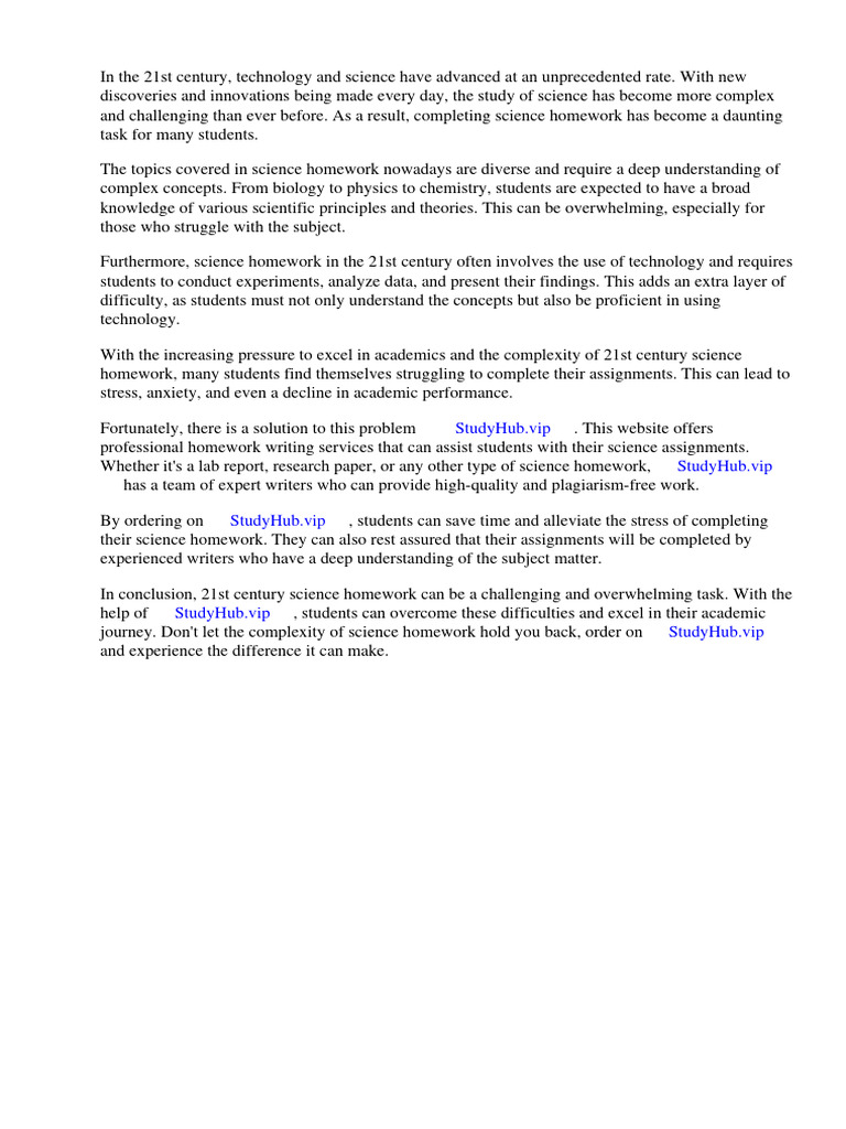 21st Century Science Homework | PDF | Science | Homework