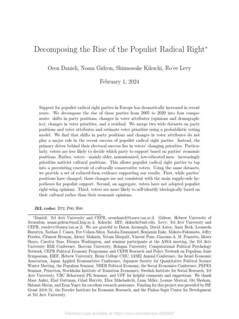 Decomposing The Rise of The Populist Radical Right | PDF | Populism ... Decomposing The Rise of The Populist Radical Right | PDF | Populism ...
