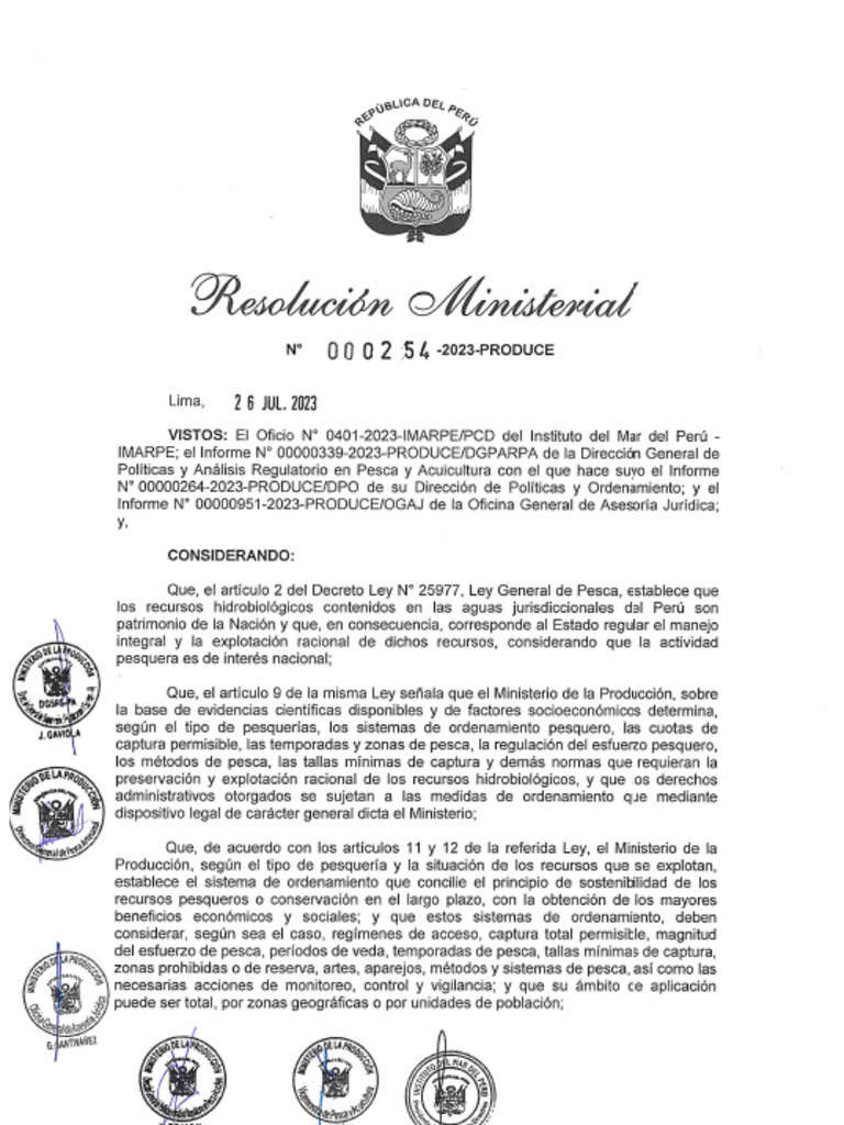 RM #254-2023-PRODUCE (Erizo) | PDF