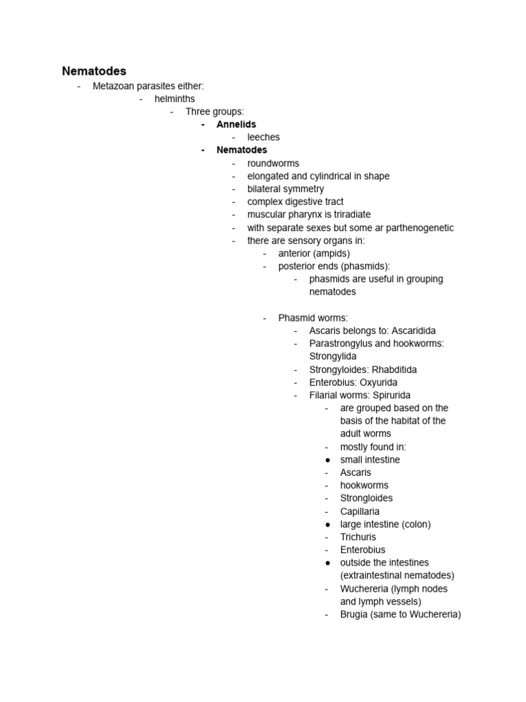 Groups of Parasites With Medical Importance | PDF | Parasitology