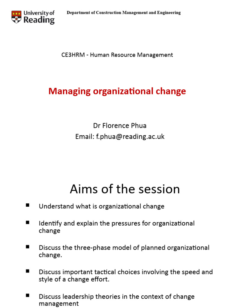 Change Management - CE3HRM - RDG | PDF | Organizational Behavior ...