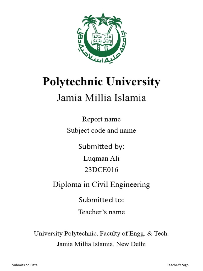 Diploma in Civil Engineering Report | PDF | Technology & Engineering