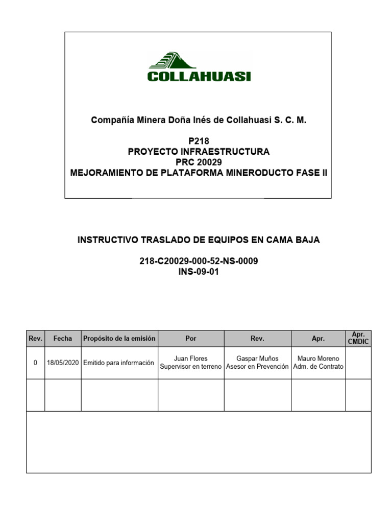10 - Instructivo Traslado de Equipos en Cama Baja | Descargar gratis PDF | Clima | Protector solar