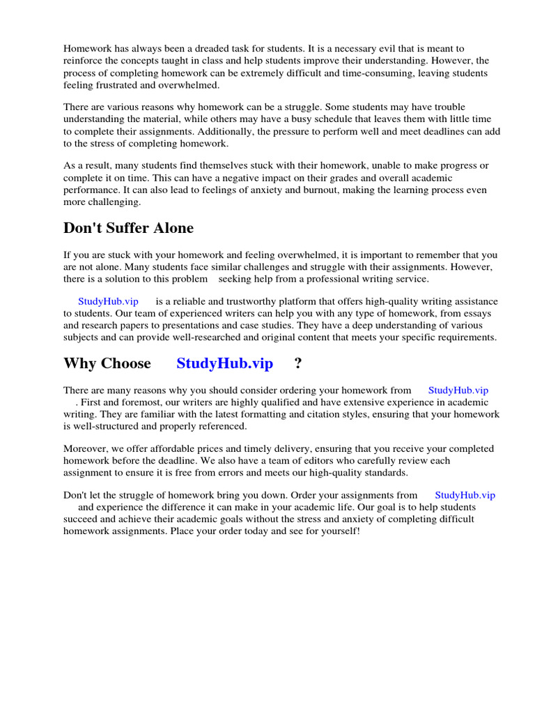 I Am Stuck With My Homework | PDF | Homework