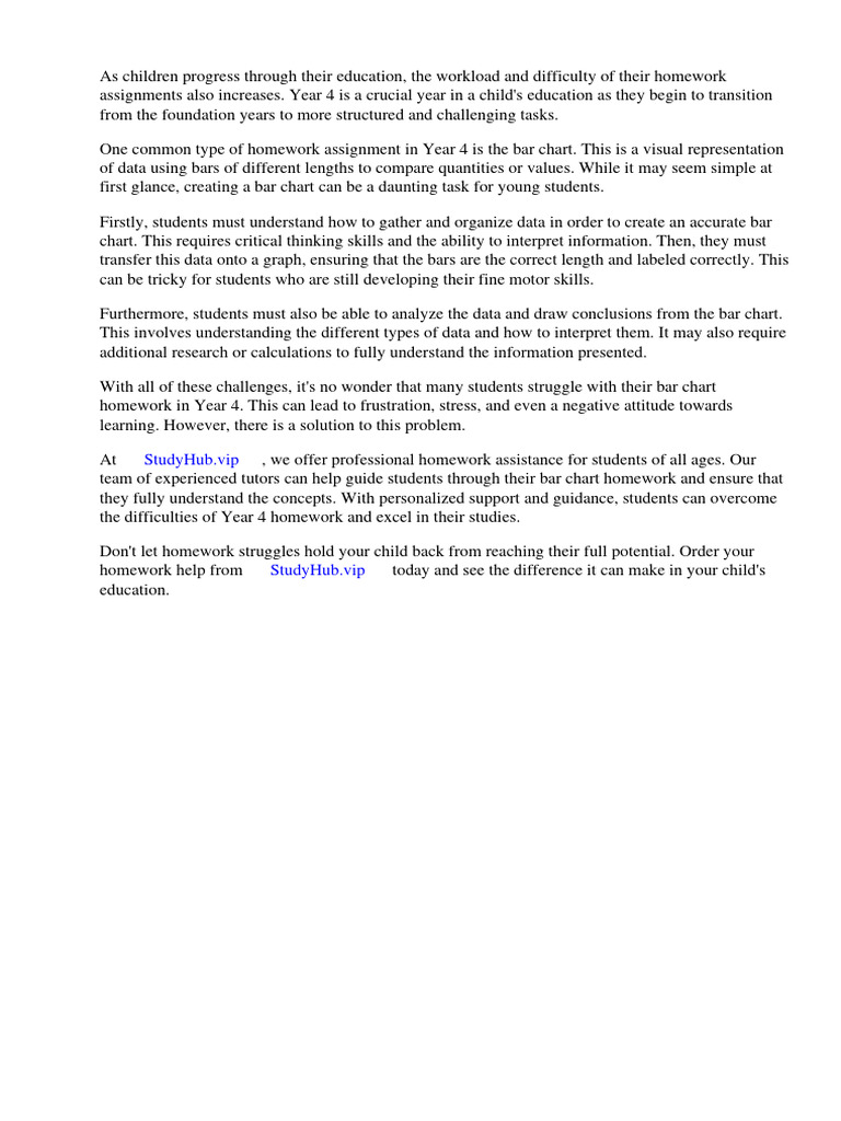 Bar Chart Homework Year 4 | PDF | Homework | Spreadsheet