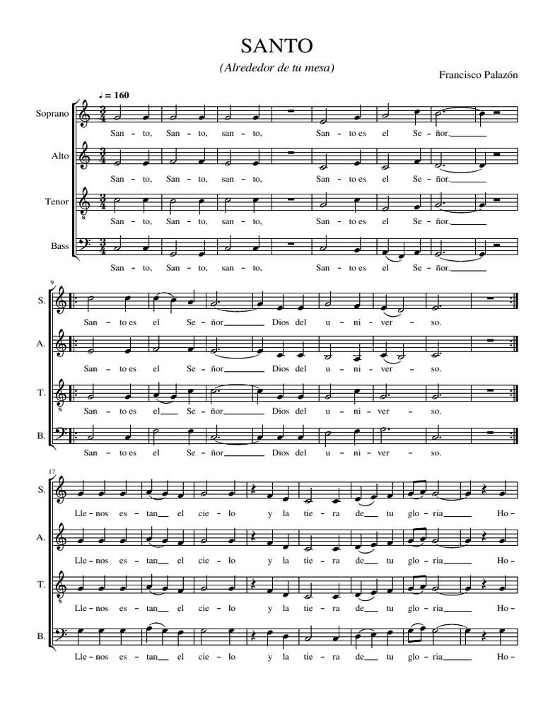 Santo SATB | PDF | Música vocal