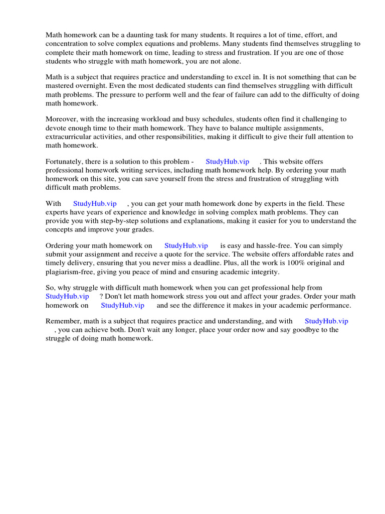 Math Homework Help for Students | PDF | Homework | Mathematics