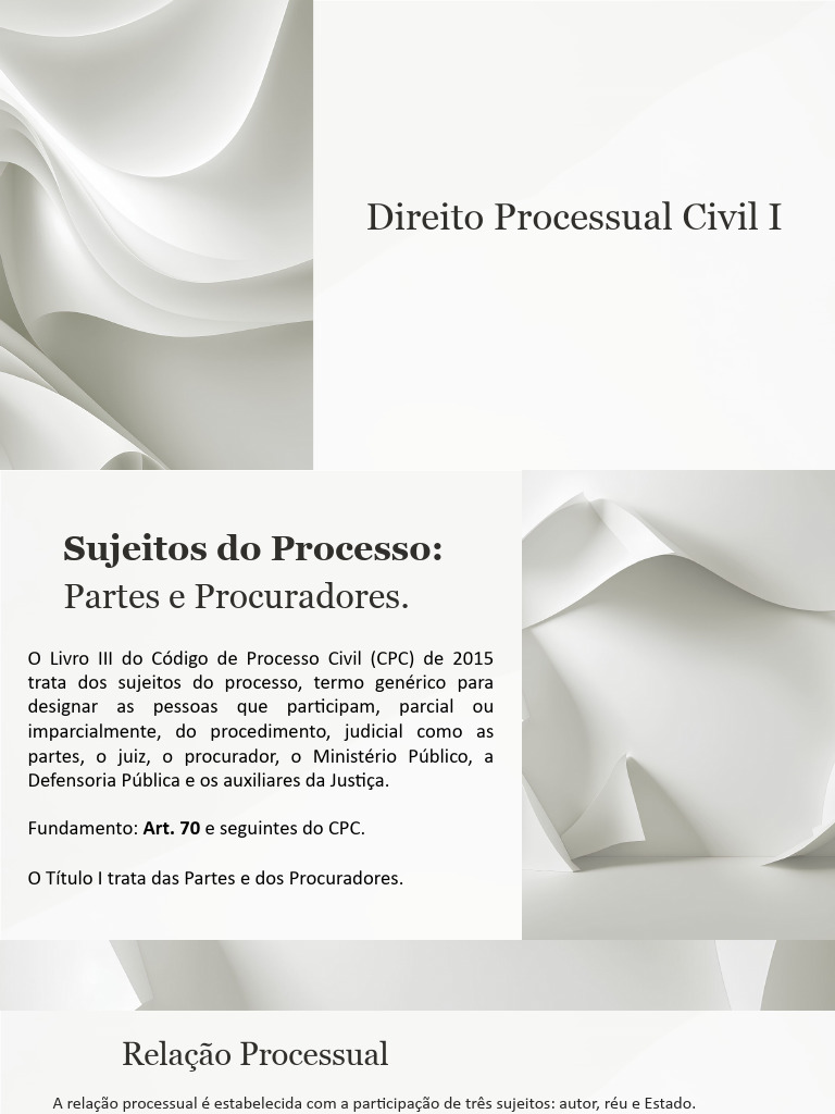 Aula 03 Sujeitos Do Processo | PDF | Advogado | Governo