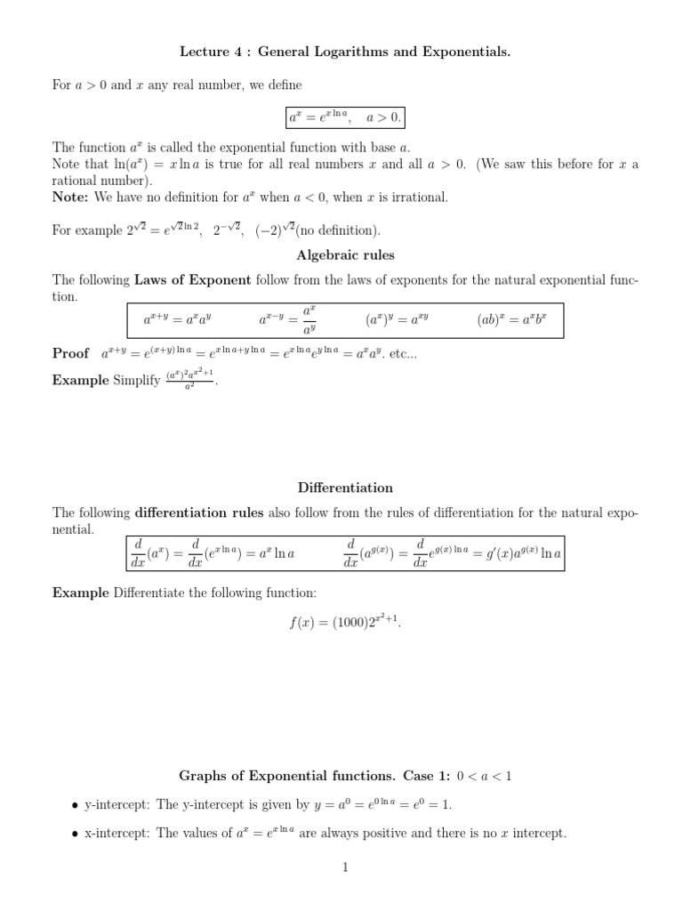 General Logarithm and Exponential | PDF | Earthquakes | Mathematical ...