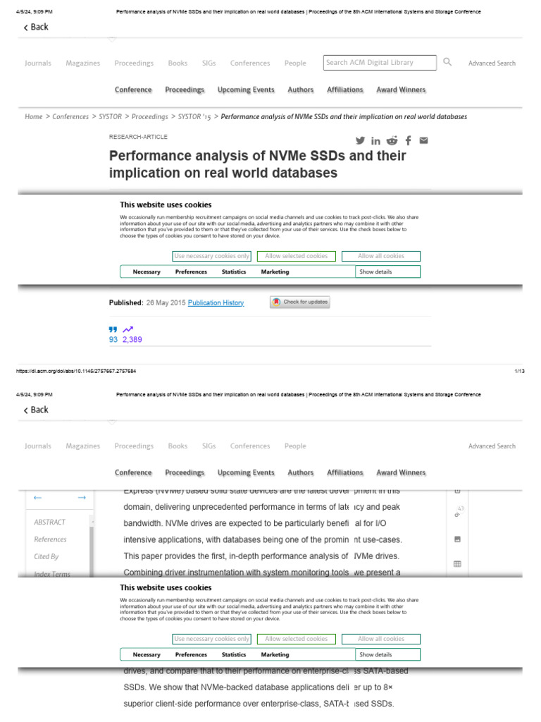 Performance Analysis of Nvme Ssds and Their Implication On Real World Databases | PDF ...