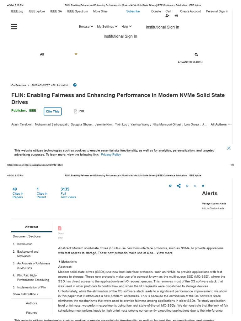 Flin Enabling Fairness And Enhancing Performance In Modern Nvme Solid