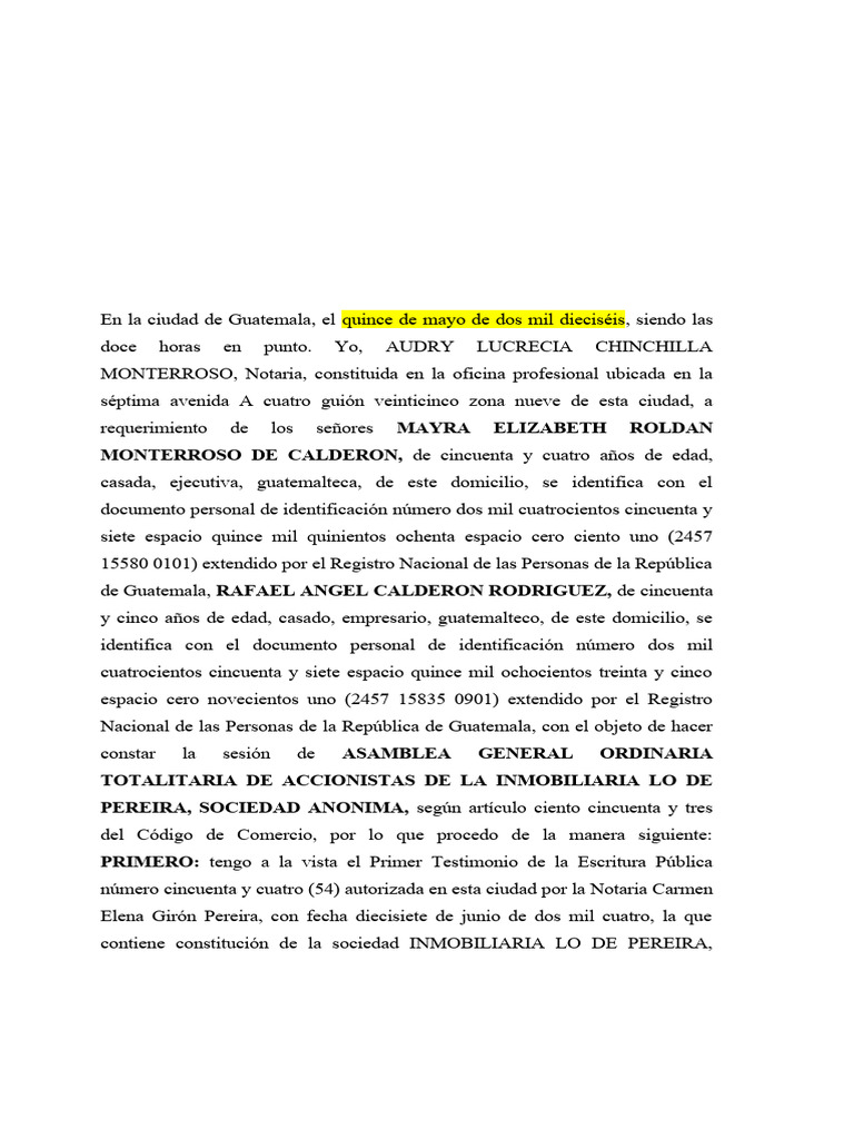 Acta Notarial de Nombramiento. | PDF | Derecho