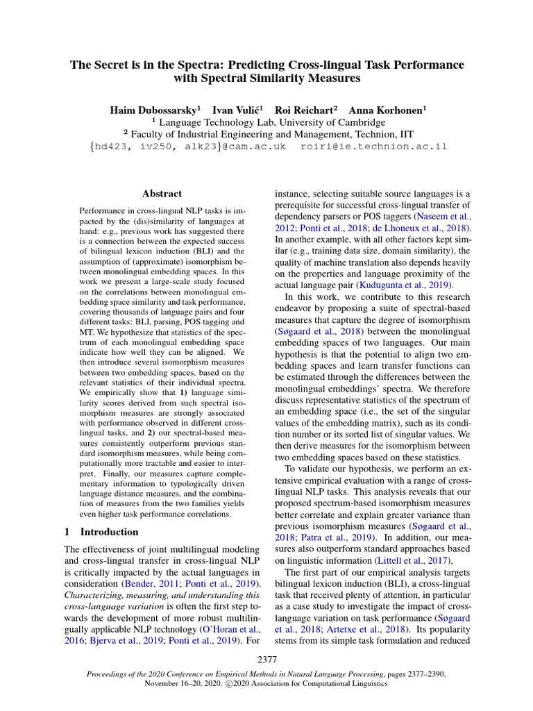 The Secret Is in The Spectra | PDF | Statistics | Linguistics