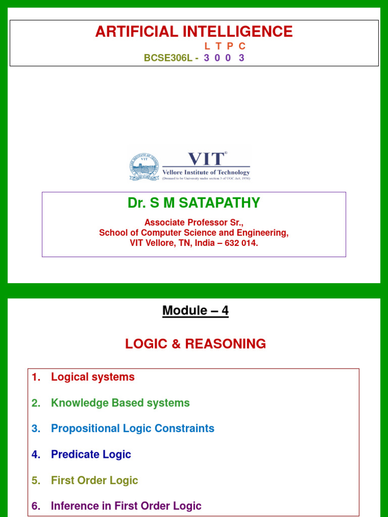 AI Mod 4 | PDF | Knowledge Representation And Reasoning | Logic