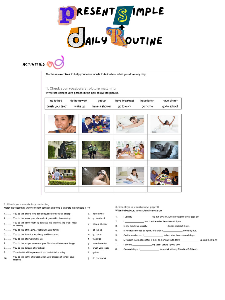 A2 PRESENT SIMPLE and Daily Routine | PDF | Language Arts & Discipline