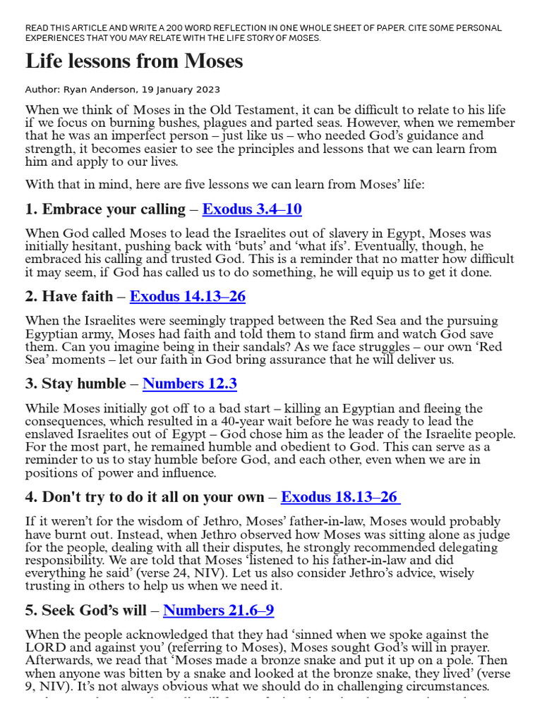 WR-ACTIVITY - Docx 20240307 103619 0000 | PDF | Moses | The Exodus