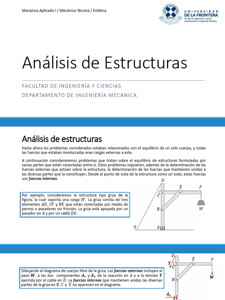 Clase 13 Análisis de Estructuras | PDF | Braguero | Fuerza