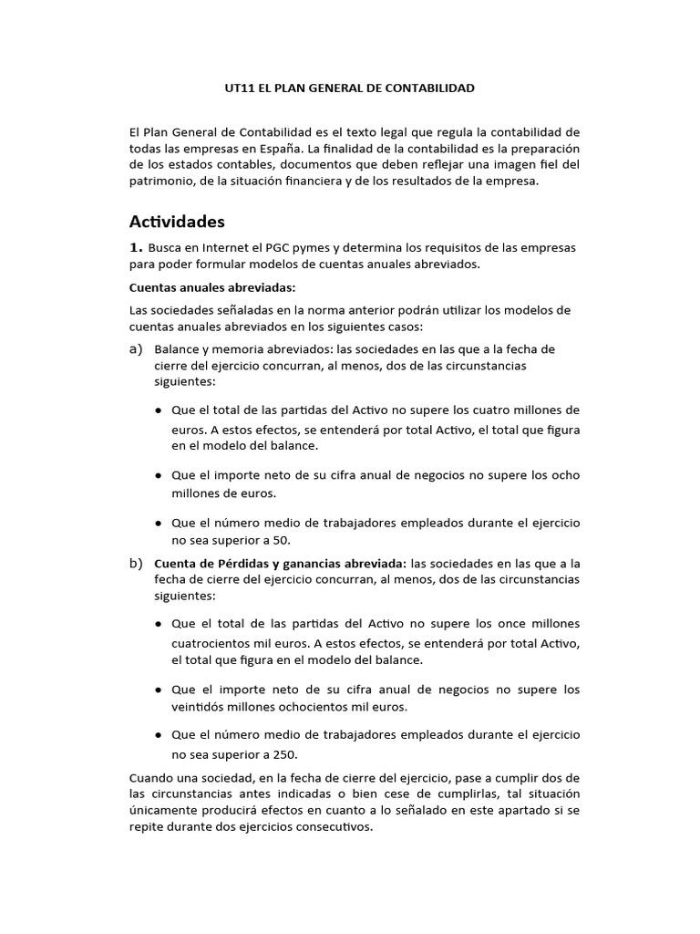 PNG Ejercicios Resueltos para El Alumno Ut11. - El Plan General de Contabilidad | PDF ...