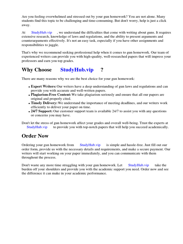 Gun Homework | Download Free PDF | Homework